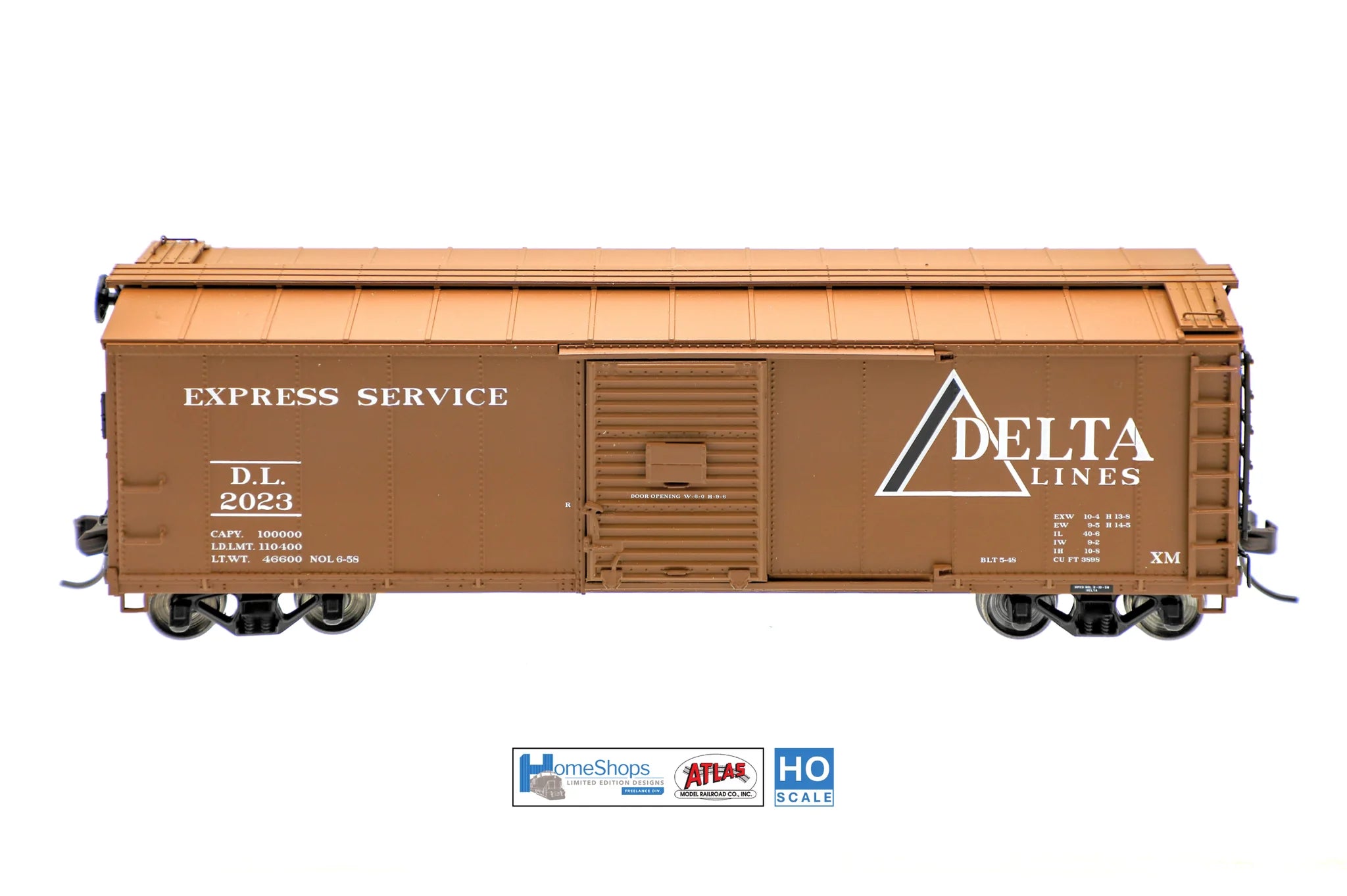 Home Shops Atlas USRA Rebuilt Steel 40' Boxcar, Delta Lines #2023, HO ...