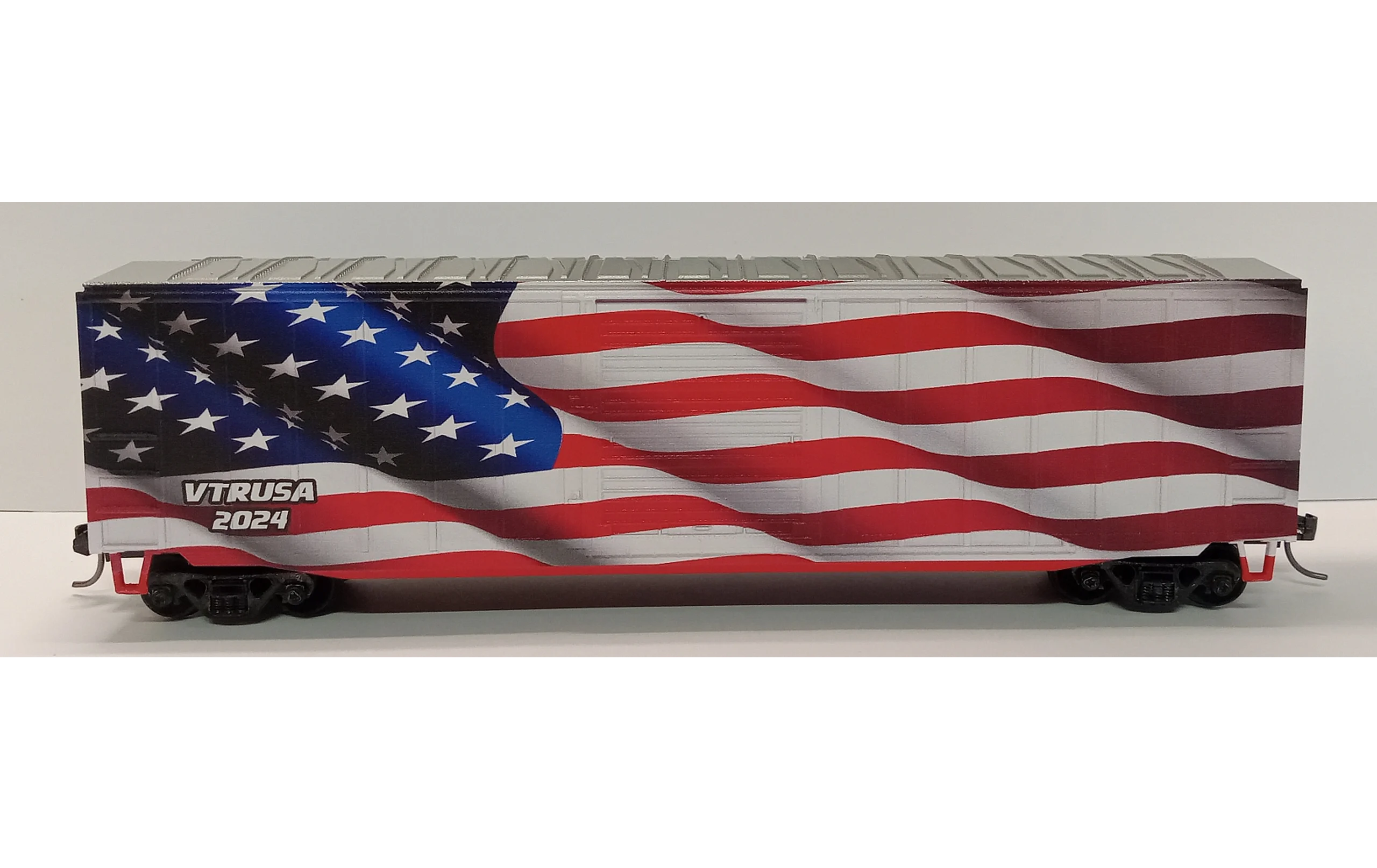 Value Trains Kadee Equipped ACF 50' 6" Boxcar - Waving American Flag S ...